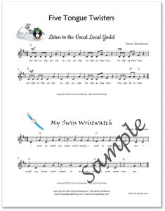 5 Tongue Twisters - Song for Young Singers - by Donna Rhodenizer