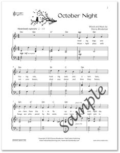 October Night - Song for Young Singers - by Donna Rhodenizer
