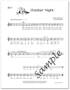 October Night - Song for Young Singers - by Donna Rhodenizer